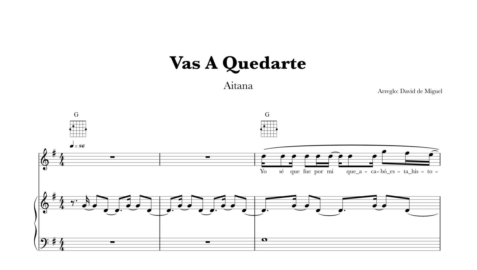 Vas a Quedarte – Aitana | Pack de Partituras Gratis